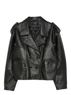 BLAZÉ MILANO Blazé Milano Double-Breasted Leather Jacket