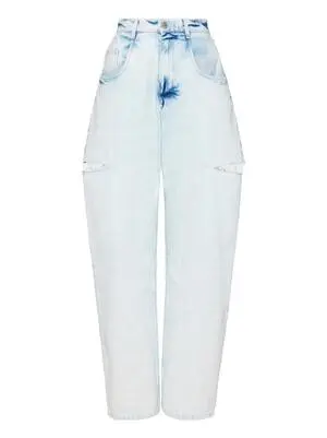 MAISON MARGIELA Light Wash Bleached Effect Tapered Jeans - Blue