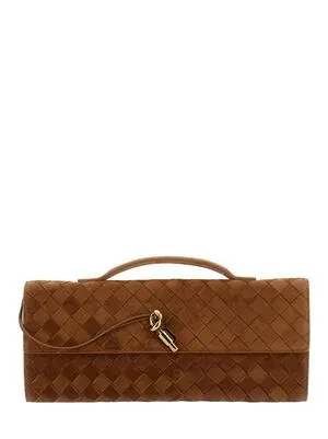 Bottega Veneta Andiamo Clutch In Suede - Multicolor