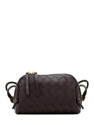 Bottega Veneta Bottega Veneta Nappa Leather Pouch With Intrecciato Weave And Gold Finish Hardware Multicolor