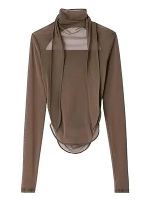 LEMAIRE Long Sleeve Knit Top - Brown