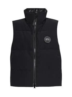 Canada Goose Padded Vest With High Neck And Logo Detail - Black