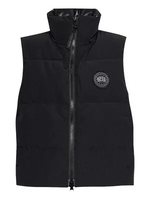 Canada Goose Padded Vest With High Neck And Logo Detail - Black