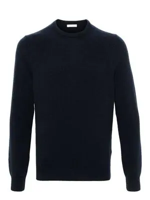Malo Navy Cashmere Crew Neck Sweater - Blue