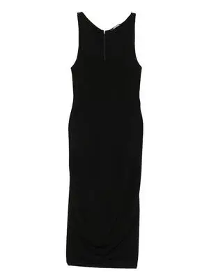Jacquemus Embroidered Logo Scoop Neck Slim Fit Dress - Black