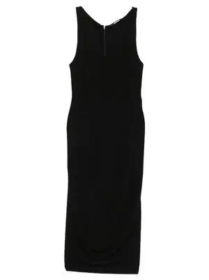 Jacquemus Embroidered Logo Scoop Neck Slim Fit Dress - Black