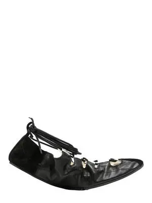 Alaïa Lace-up Ballet Flats - Black