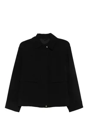 Max Mara Oversized Jacket With Zip Fastening And Flap Pockets - Black