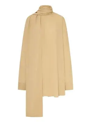 TOTEME TOTEME Beige Crepe Long Sleeve Scarf Detail Blouse Cream