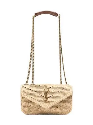 Saint Laurent Saint Laurent Raffia Shoulder Bag Cream