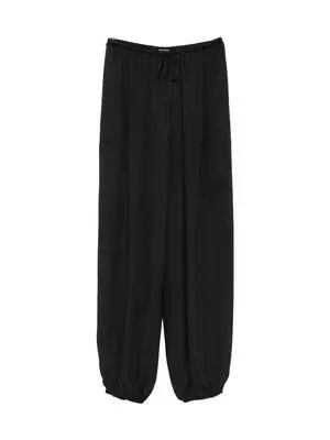 FORTE_FORTE Crepe Textured Drawstring Trousers - Black