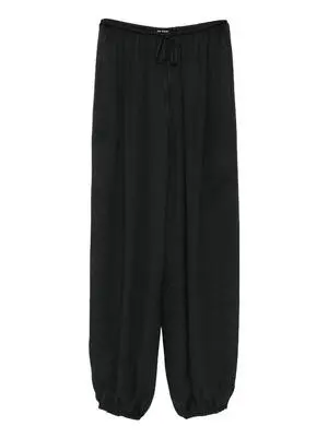 FORTE_FORTE Crepe Textured Drawstring Trousers - Black