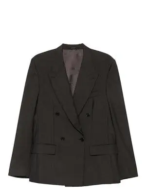 Gucci Dark Pinstripe Double-breasted Blazer - Brown