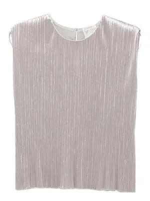 FORTE_FORTE Plissé Effect Sleeveless Top - Silver