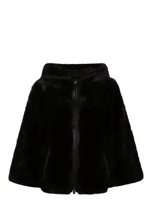 Pinko Faux Fur Hooded Jacket - Black