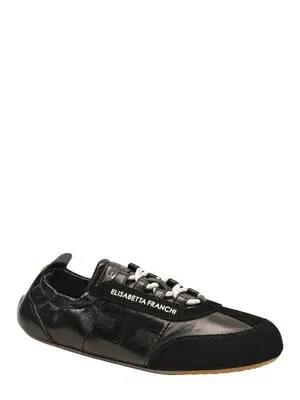 Elisabetta Franchi Patchwork Lace-up Sneakers - Black