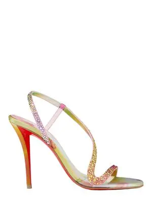 CHRISTIAN LOUBOUTIN Rosa Z Strass Botanica Peep-toe Stiletto Sandals - Multicolor