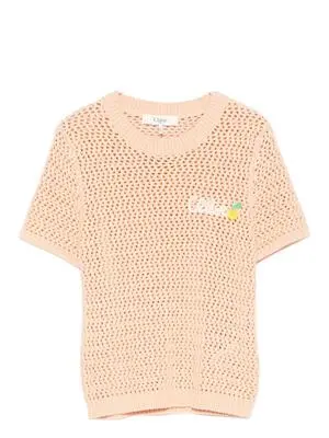 Chloé Crochet Knit Sweater With Fruit Motif - Multicolor
