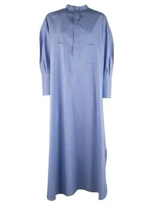 Celine Cotton Shirtdress With Embroidered Logo - Multicolor