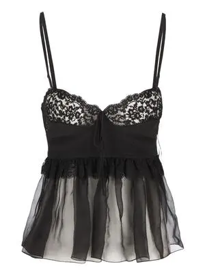 Chloé Black Silk Lingerie Top - Multicolor