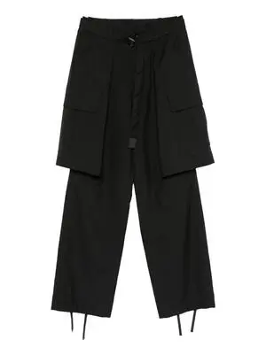 Sacai Black Wide Leg Cargo Trousers - Multicolor