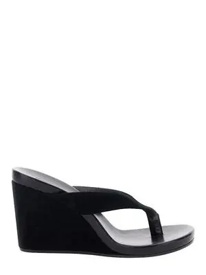 Phoebe Philo Round Leather Wedge Sandals - Multicolor