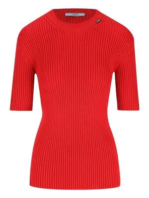 Prada Ribbed Crewneck Pullover - Multicolor