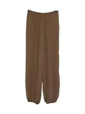 FORTE_FORTE Silk Blend Drawstring Trousers - Multicolor
