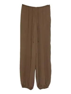 FORTE_FORTE FORTE FORTE Silk Blend Drawstring Trousers Multicolor