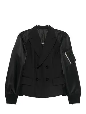Sacai Double-breasted Jacket With Zip Pocket - Multicolor