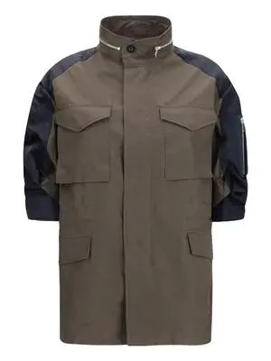 Sacai Double-breasted Jacket With Zip Pocket - Multicolor