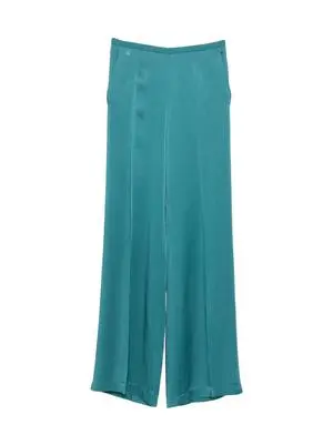 FORTE_FORTE High-waisted Satin Trousers With Pressed Crease - Multicolor