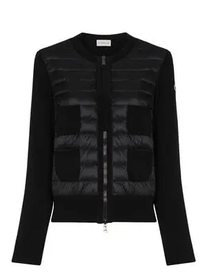 Moncler Wool And Nylon Padded Cardigan - Multicolor