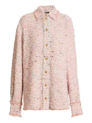 Balmain BALMAIN Tweed Shirt With Lion Head Buttons Multicolor