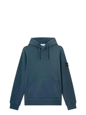 Stone Island Logo Patch Hoodie - Blue