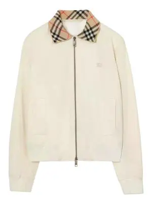 Burberry Cropped Tropical Gabardine Bomber Jacket - Neutrals