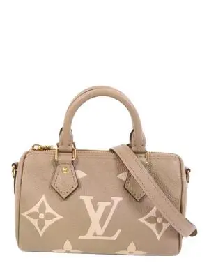 LOUIS VUITTON Nano Speedy Monogram Empreinte Tote Bag - Neutrals