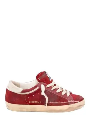 GOLDEN GOOSE Super-star Distressed-effect Sneakers - Red