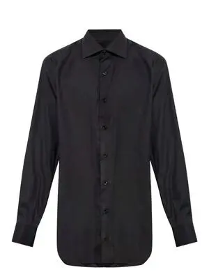 Brioni Long-sleeve Cotton Shirt - Black