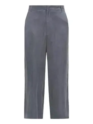 Giorgio Armani Flat-front Wide-leg Trousers - Grey
