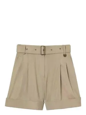Burberry Belted Tropical Gabardine Shorts - Neutrals