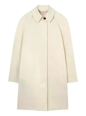 Burberry Mid-length Ruched Gabardine Car Coat - Neutrals
