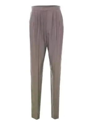 Saint Laurent Pleated Silk Trousers - Grey