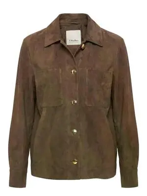 Max Mara Max Mara Suede Patch-Pocket Jacket Brown
