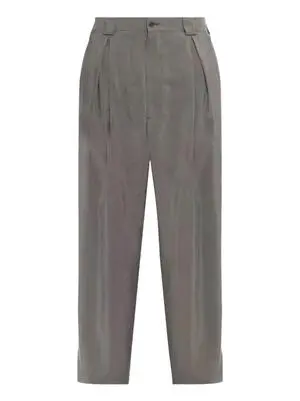 Giorgio Armani Pleated Straight-leg Trousers - Grey