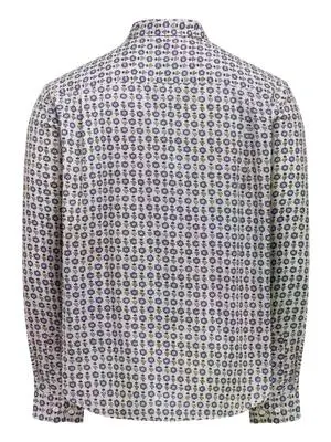 VOWELS Floral-detail Long-sleeve Shirt - White