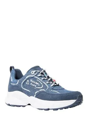 Michael Kors Jett Embellished Denim Trainers - Blue