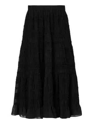 ALLSAINTS Shirred Lotus Maxi Skirt - Black