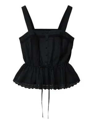 ALLSAINTS AllSaints Organic Cotton Gwen Top With Lace Trim