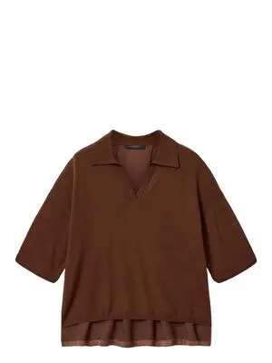 ALLSAINTS AllSaints Wool Bern Open-Neck Polo Shirt